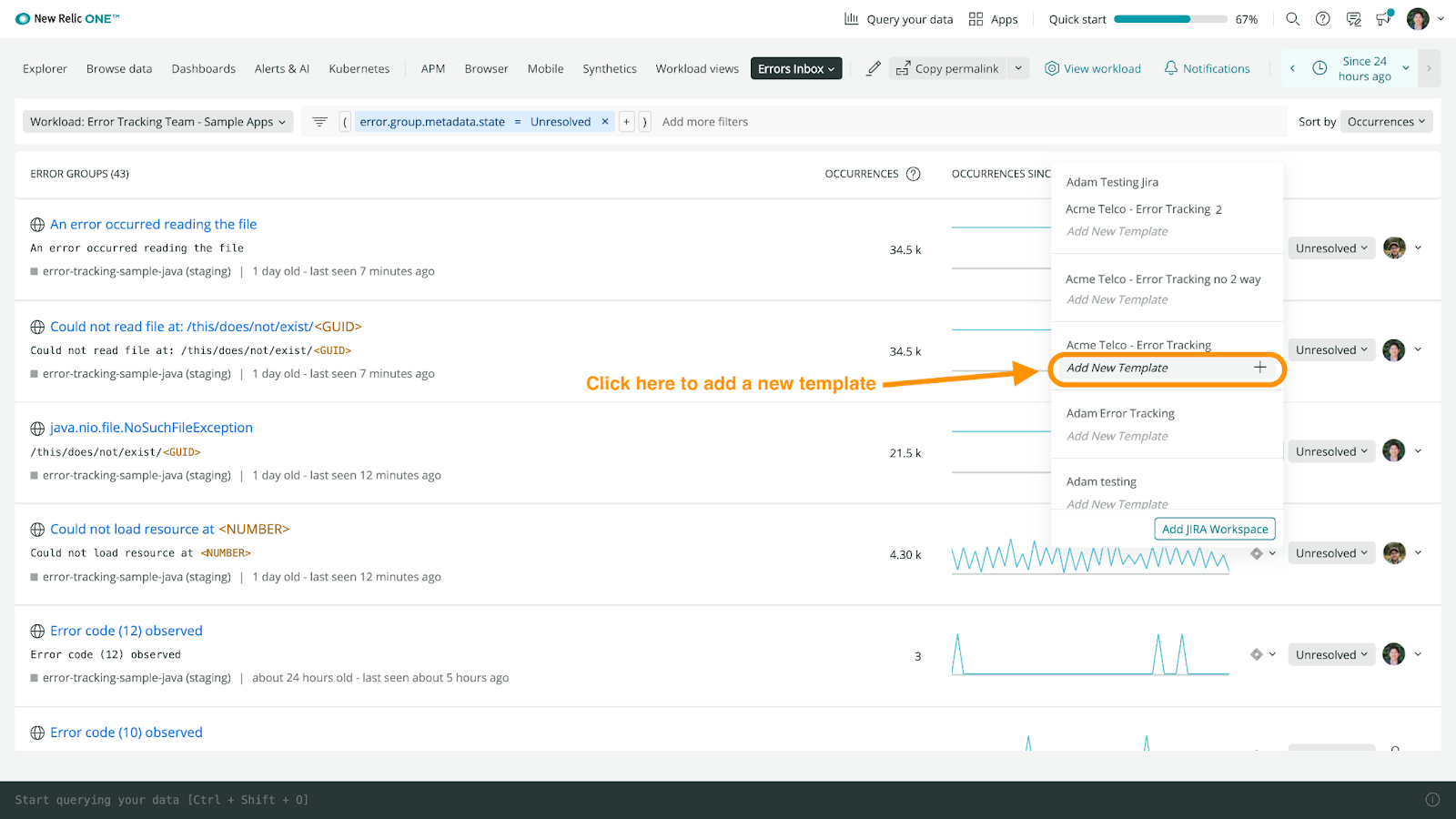 How to integrate Jira with New Relic Errors Inbox | New Relic