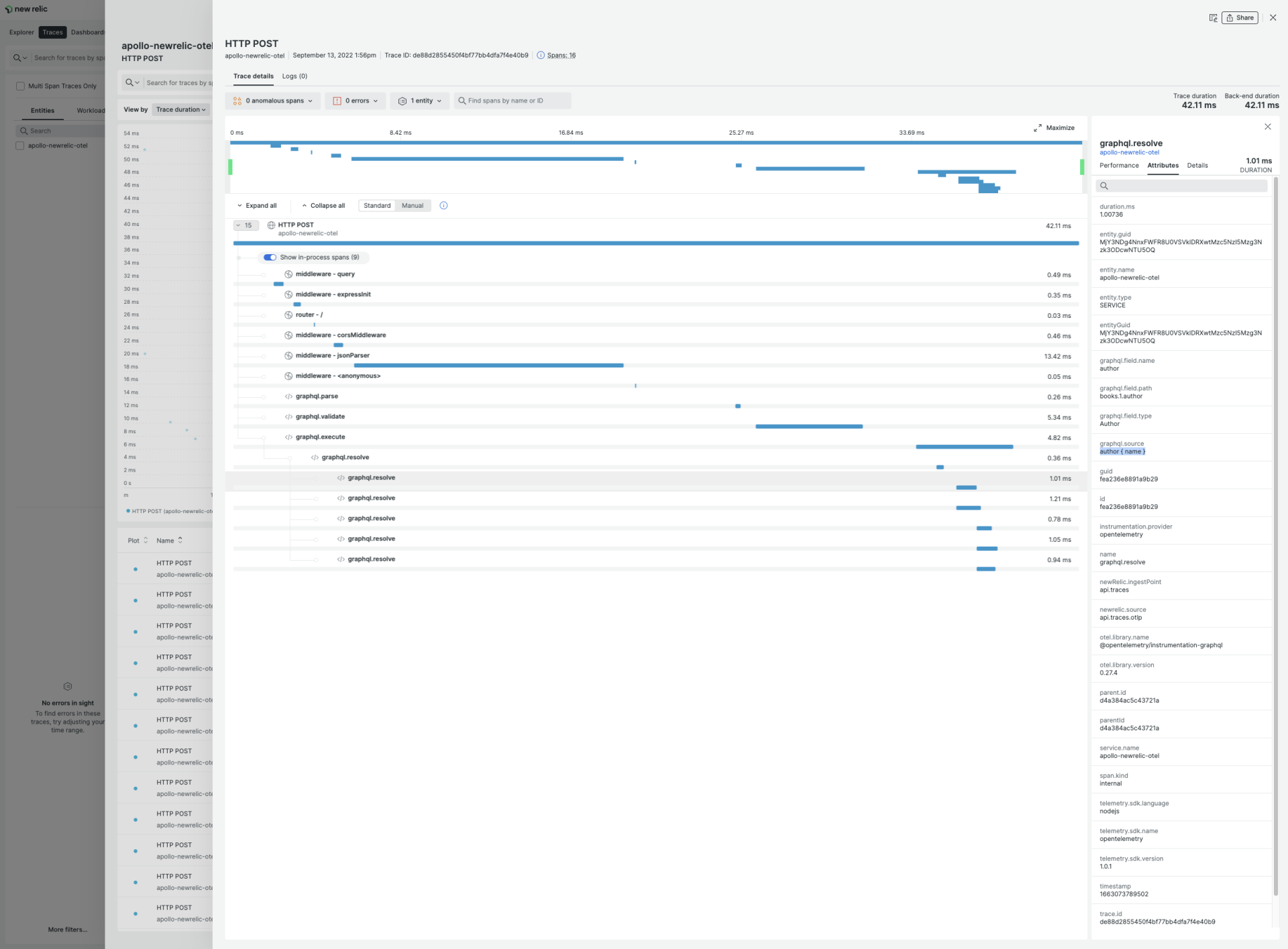 Monitor Apollo Server with OpenTelemetry | New Relic
