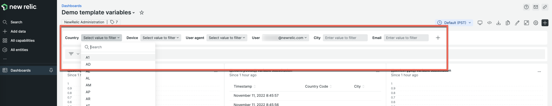 Dynamic Dashboards with Template Variables | New Relic