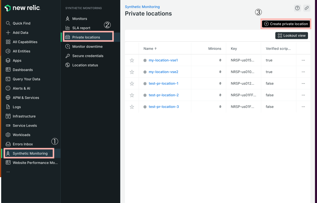 Synthetics プライベートロケーションのセットアップ | New Relic
