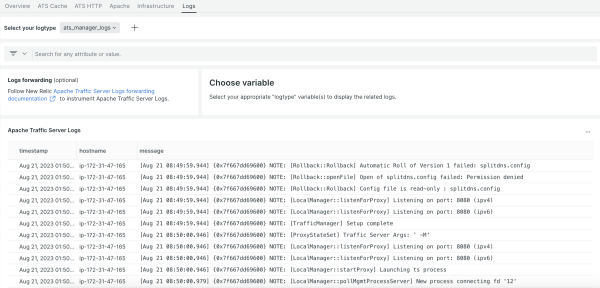 Apache Traffic Server New Relic