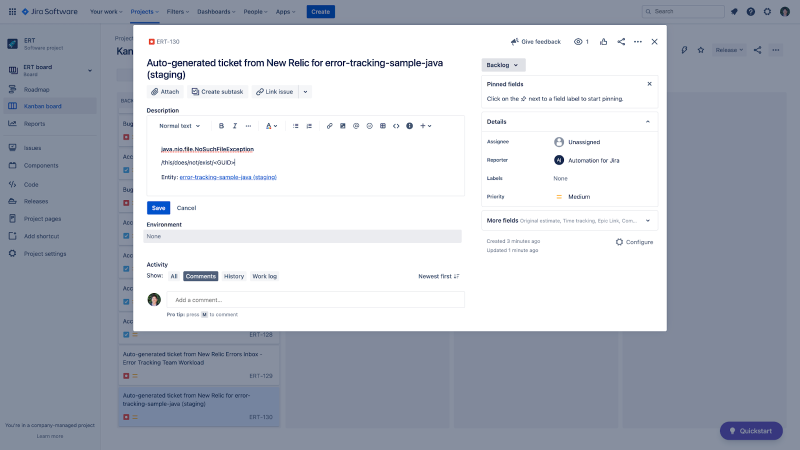 How to integrate Jira with New Relic Errors Inbox | New Relic