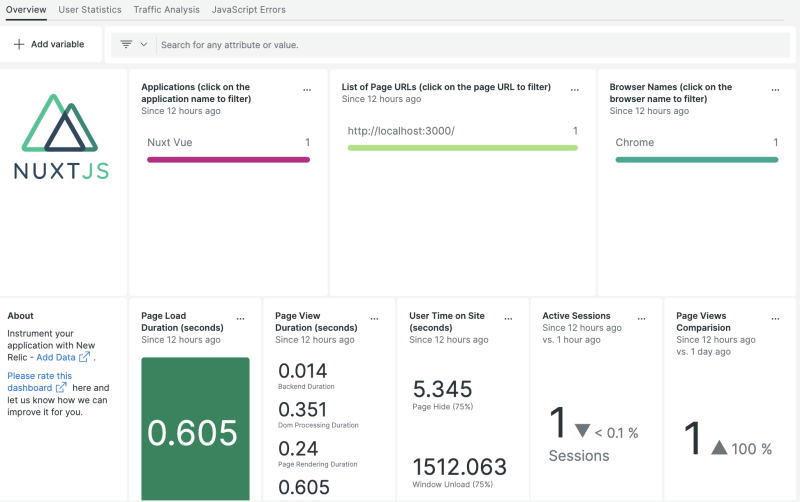 NuxtJS | New Relic