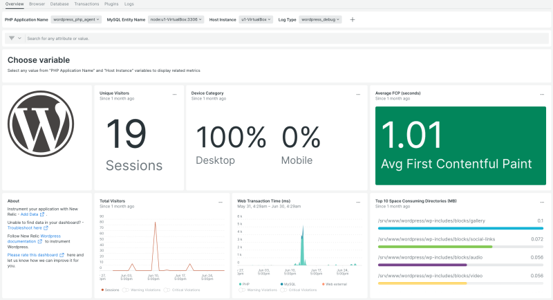 WordPress Full Stack | New Relic