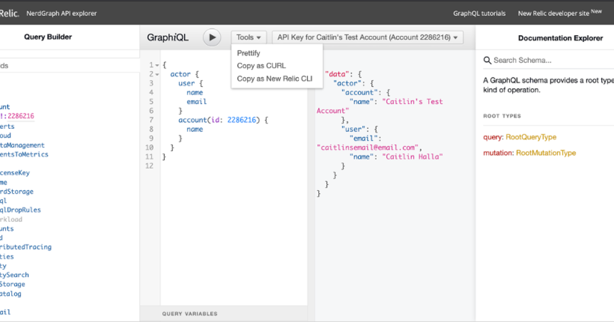 Getting Started With Nerdgraph—the New Relic Graphql Api Explorer New Relic