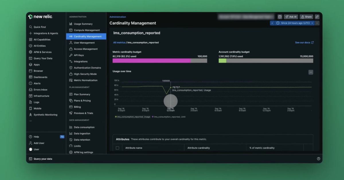 Manage your metric cardinality with ease | New Relic